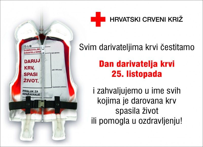 Dan darivatelja krvi: Potaknimo mlade da se odazovu akcijama darivanja krvi! - Hrvatski Crveni križ